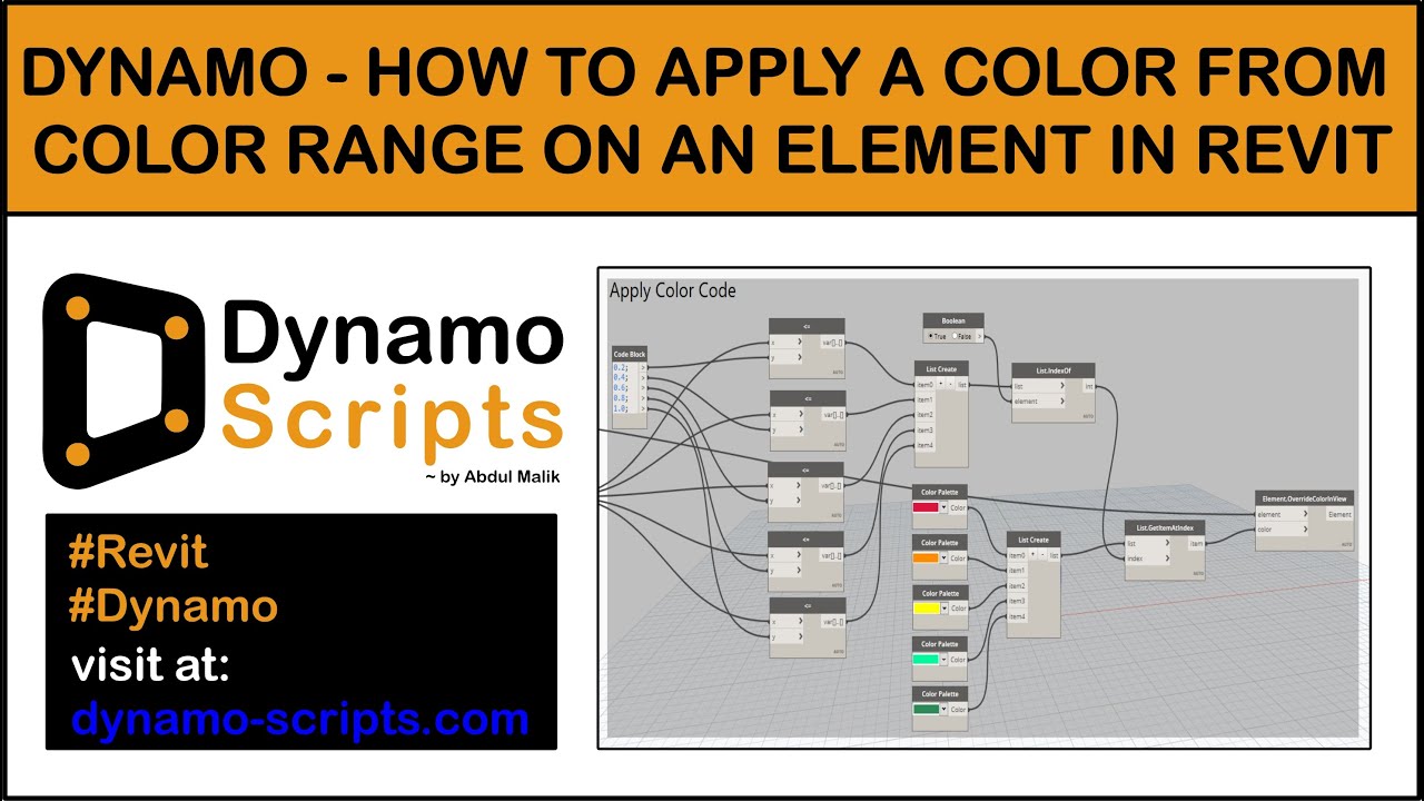 DYNAMO - How to apply a color from color range on an element in Revit through Dynamo