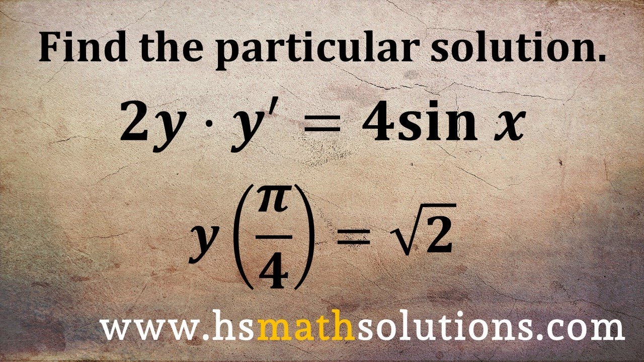 Separable Differential Equation with Initial Condition - Particular Solution (Example)