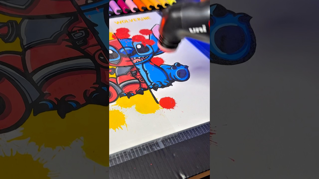 Drawing DEADPOOL vs WOLVERINE ❤️💛💙