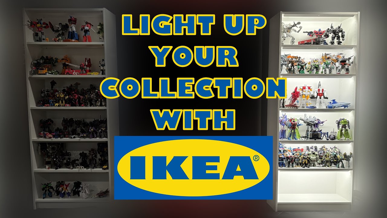 DIY ALL IKEA custom lit Billy tutorial using IKEA Billy, Oversidan, and Tradfri lighting hardware