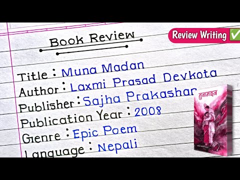 Book Review Writing On Muna Madan In English|| Book Review Writing Class 12 Muna Madan||