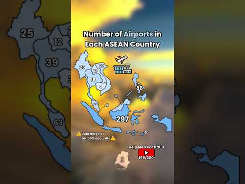 Number of Airports in Each ASEAN Country || #mapper #mapping #geography #map #asean #airport #plane