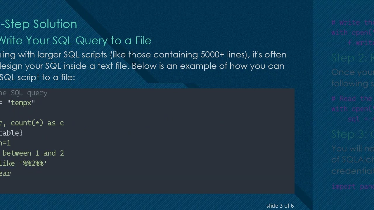 How to Execute SQL Queries from a Text File Using Python