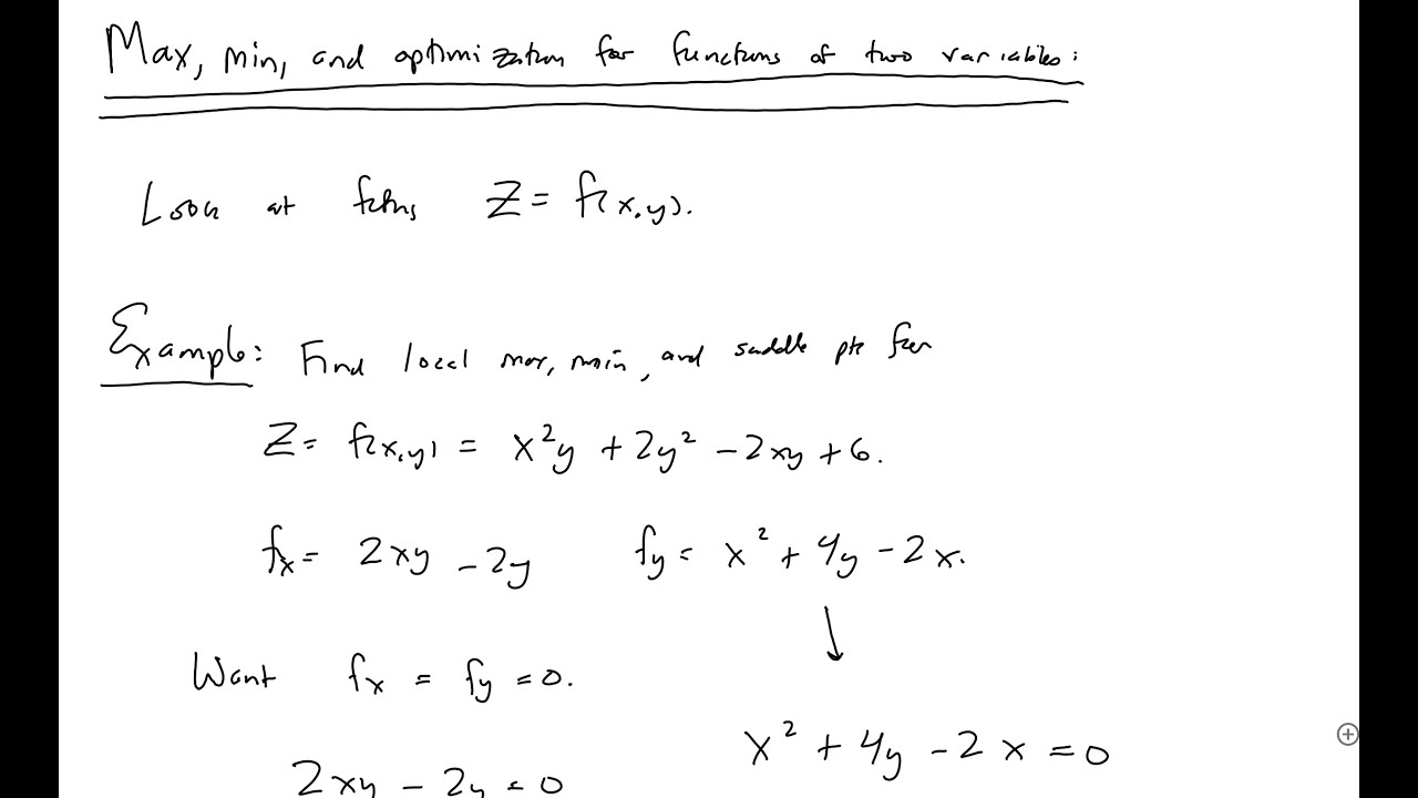 20. Optimization multiple variables class recording