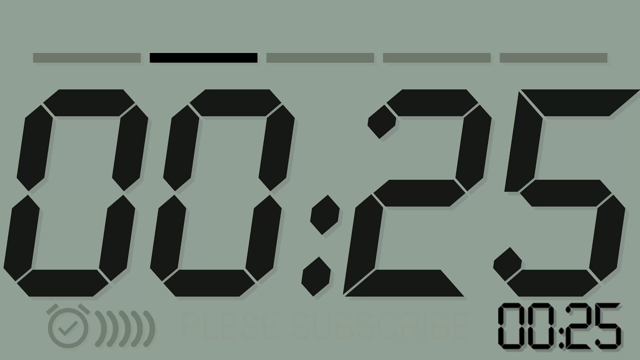 25 seconds Countdown Timer Black 4K (TV version)