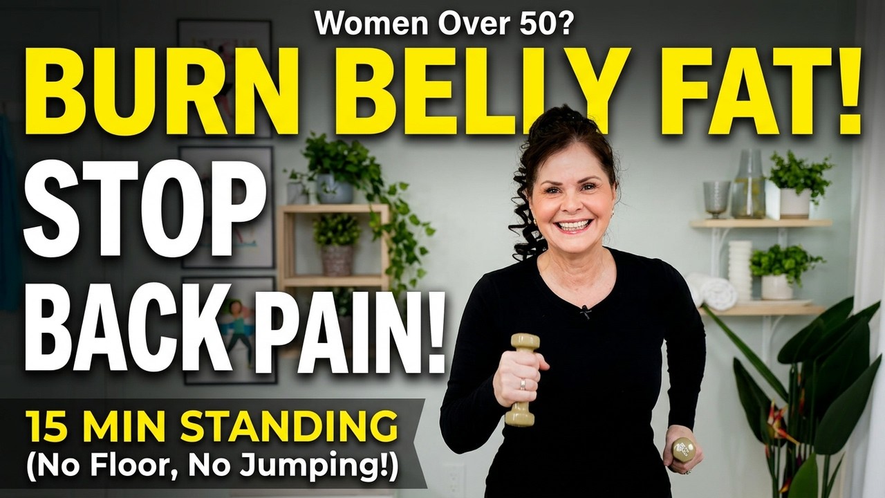 Menopause Belly Fat & Back Pain Relief | 15-Min Standing Workout for Women Over 50 (No Floor)