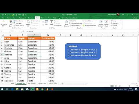 [EXCEL] Diferentes maneiras de ordenar dados no Excel