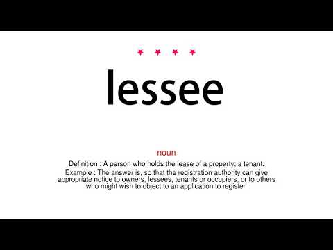 How to pronounce lessee - Vocab Today