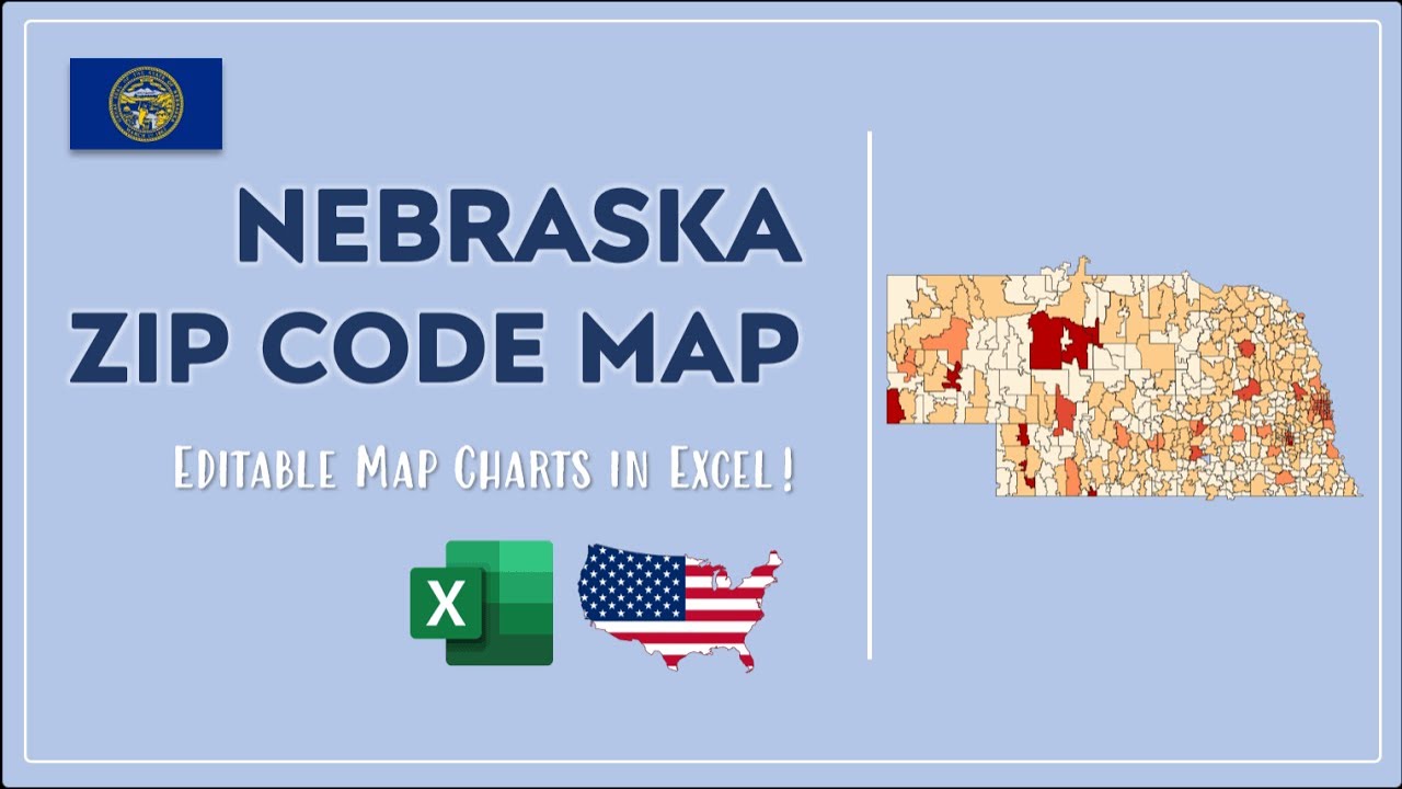 Nebraska Zip Code Map in Excel - Zip Codes List and Population Map