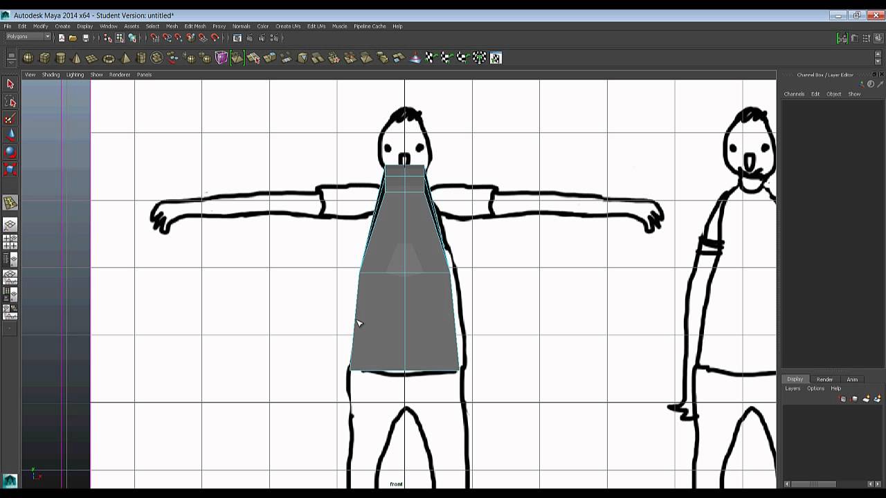Modelling in Maya using reference images - mirroring the geometry in the end