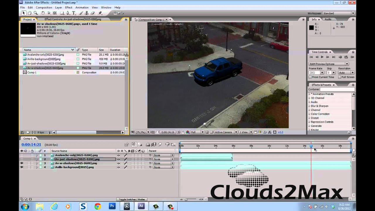 Compositing objects over point clouds