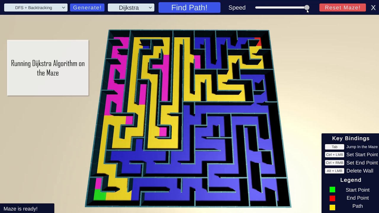 Path-finding Algorithms Visualizer Using Unity 3D