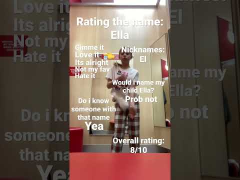 Rating the name Ella. No hate at all. I just do this for fun. π€π€π€also sorry for not posting a lot