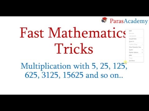 Multiplication with 5,25, 125, 625,......15625
