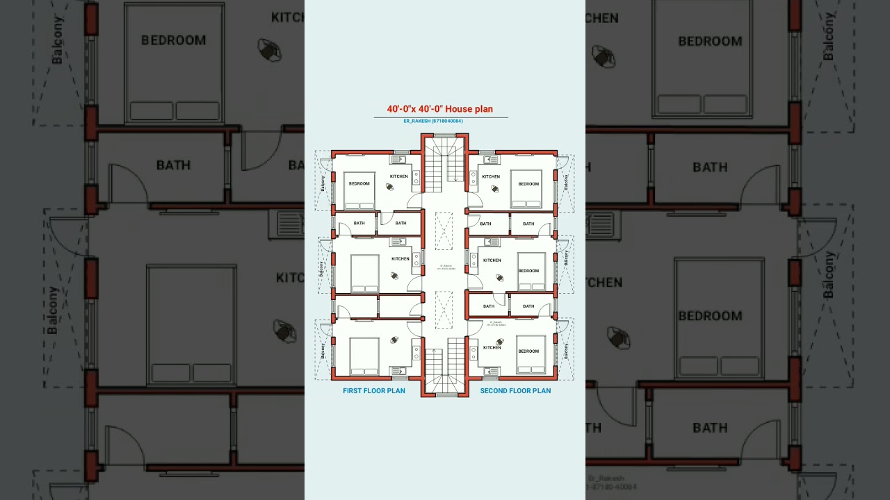 40x40 Flats Rental house  plan design #shorts #viral #floorplan #homeplan #homedesign #houseplan