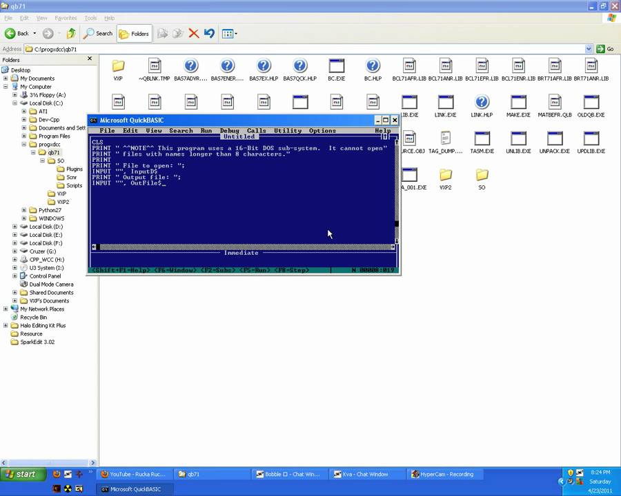 How to make a processing program -- QBasic