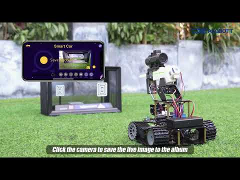 4WD Smart Car Kit with ESP32 Camera, Track Expansion & Water Launcher, STEM Educational Toy for Kids