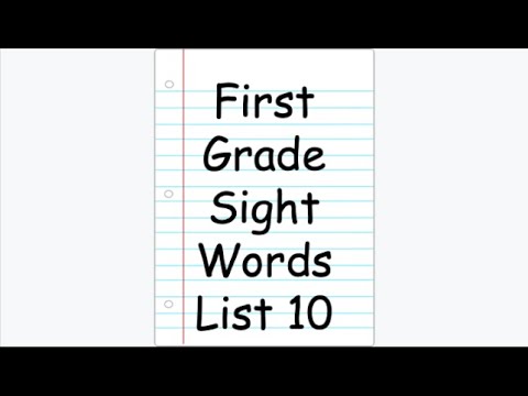 First Grade Sight Words List 10