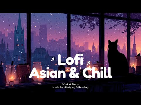 Zen Lofi Cat Study Relaxing Music - Rainy City Midnight Vibes - Chill East Asia Beats