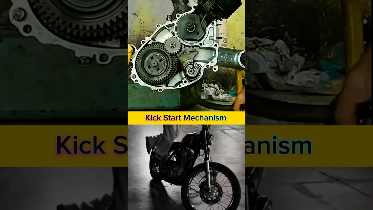 Kick Start Mechanism | How Motorcycle Engines Engage and Start Using Gear and Lever System