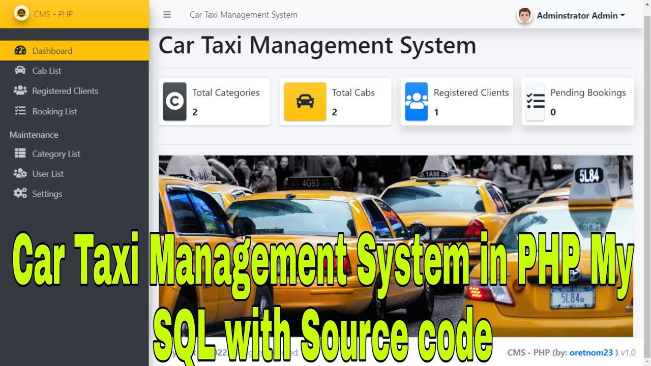 Car Taxi Management System in PHP My SQL with Source code