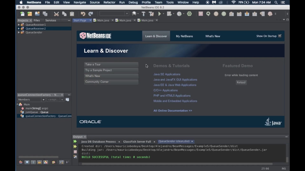 JMS (Queue) behaviour in Netbeans 8.2
