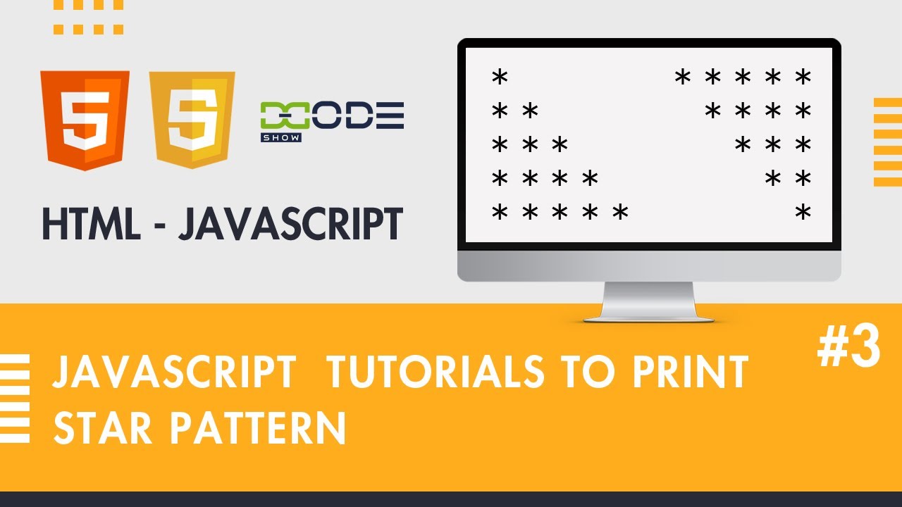 Print Star Pattern in JavaScript | Star Pattern in JavaScript | For Loop in JavaScript
