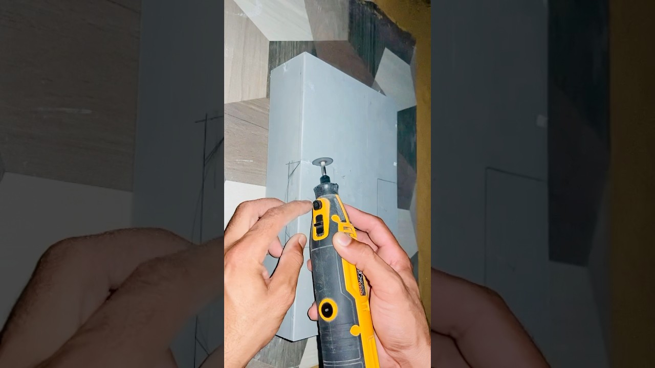 Mini grinder cutting pvc pipe sheet for rc project