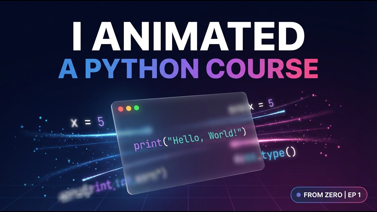 I Animated an Entire Python Course from Zero | Ep 1: Your First Line of Code