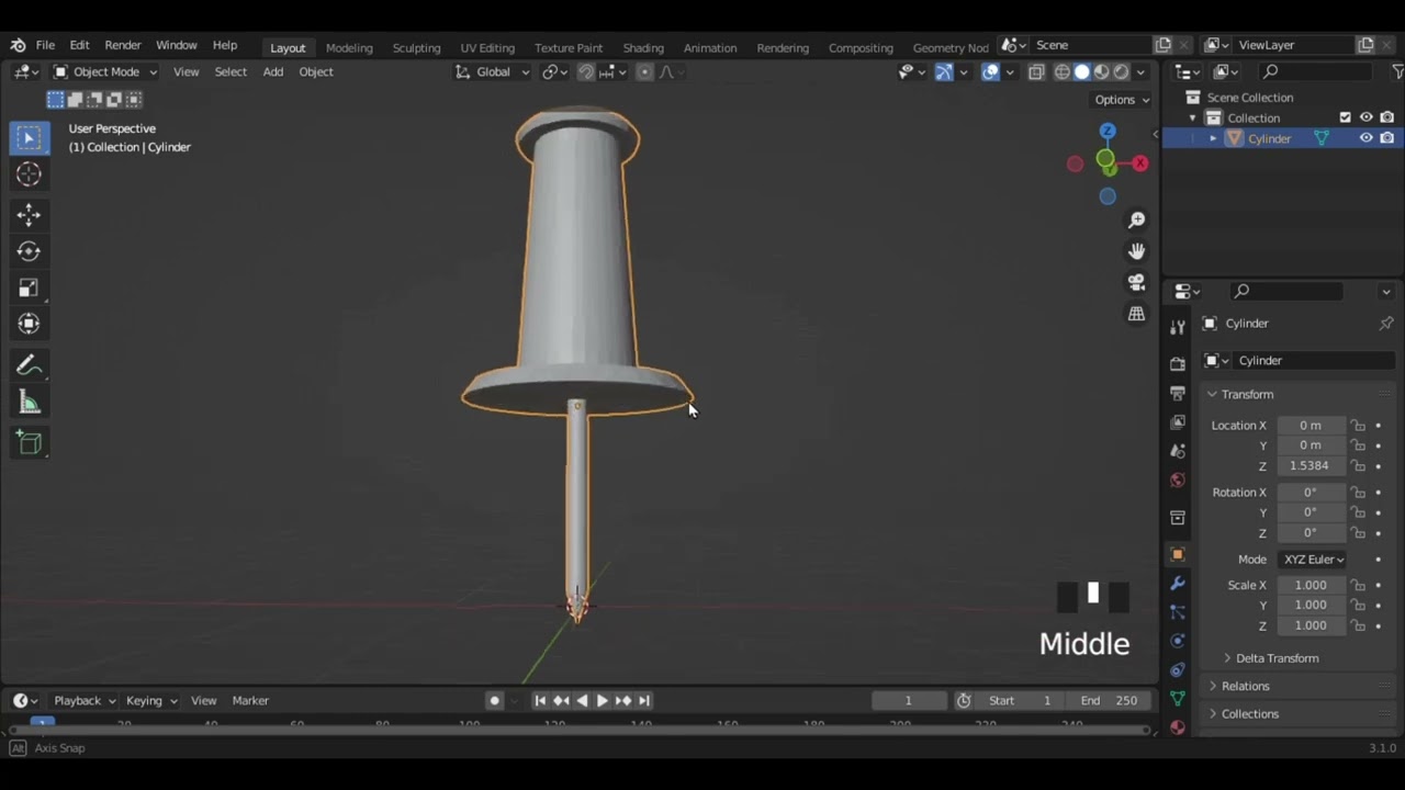 How to make a pin in blender
