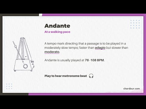 Music tempo series: Andante. Listen in four different BPM's