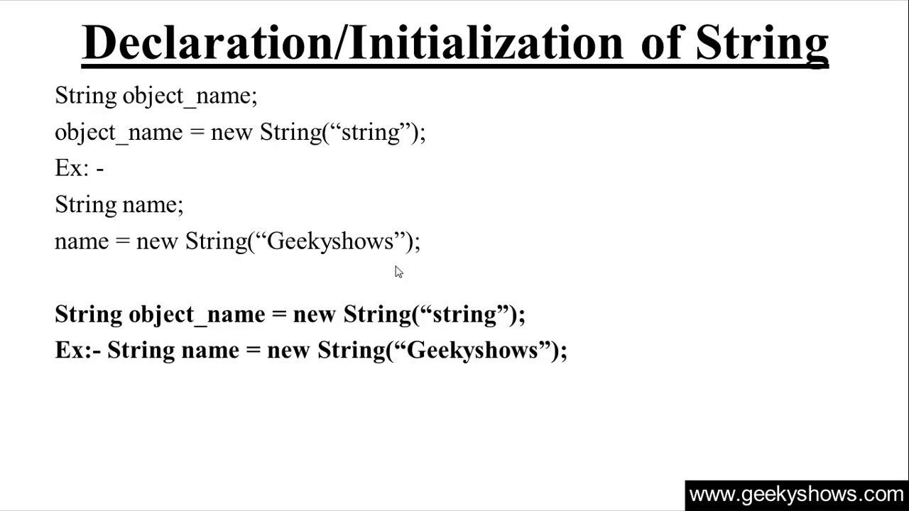 237. Declaration and Initialization of String in Java Programming (Hindi)