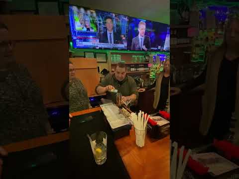 Barkeeppete makes a Dirty mermaid at the Trackside Bar and Grill