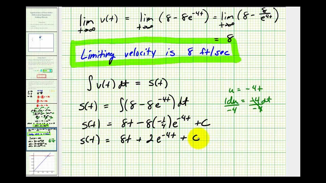 Applications of First Order Differential Equations -- Falling Object