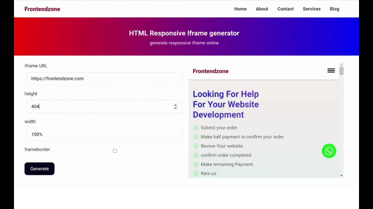 html responsive iframe generator