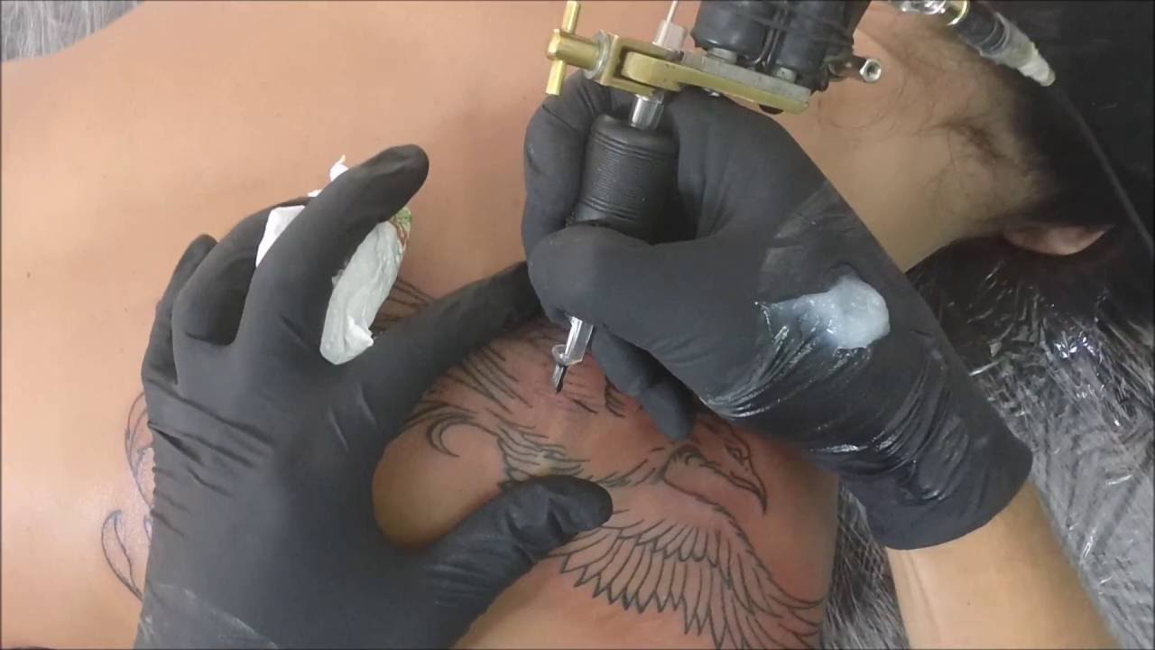 Phoenix tattoo - time lapse and normal speed