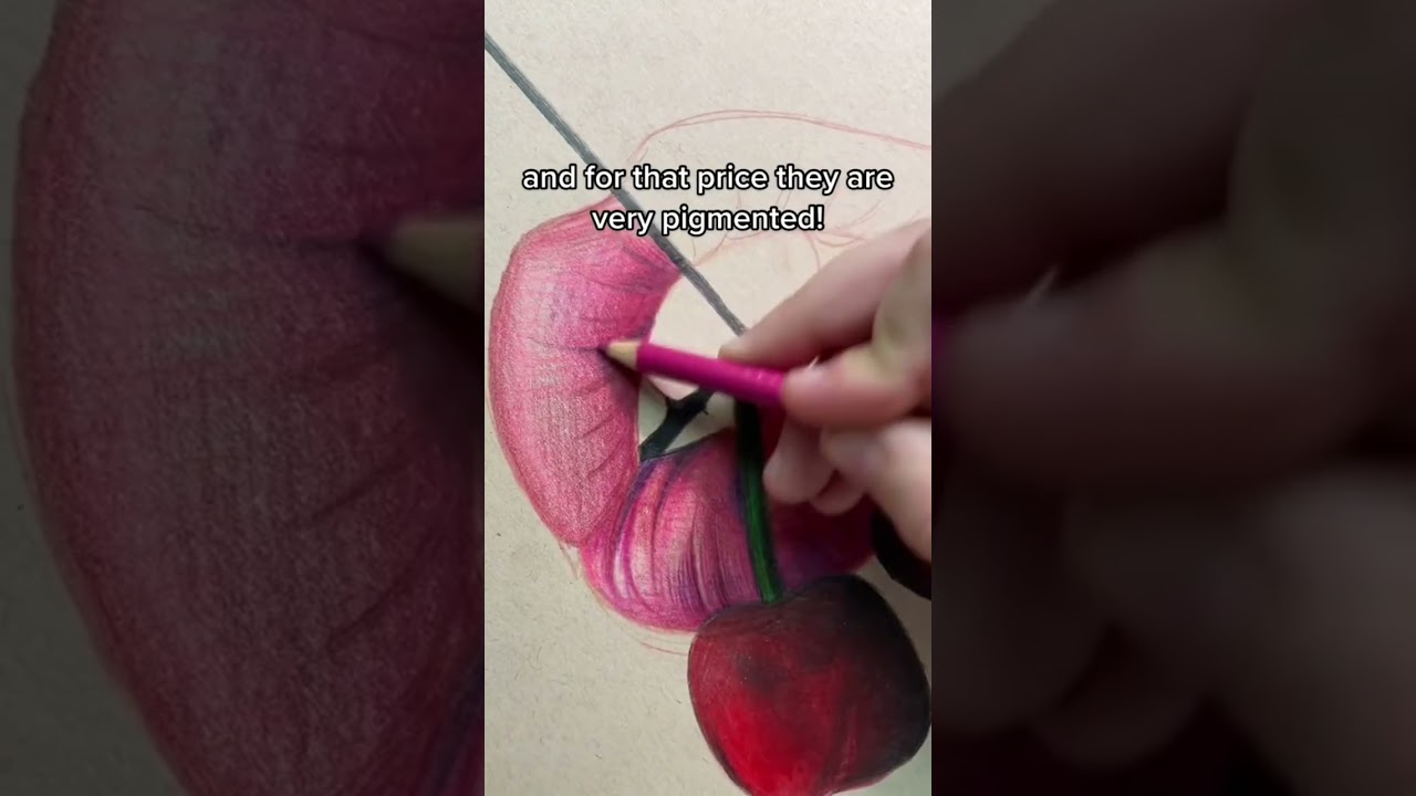 drawing lips with CRAYOLA colored pencils 👁🫦👁 #Shorts