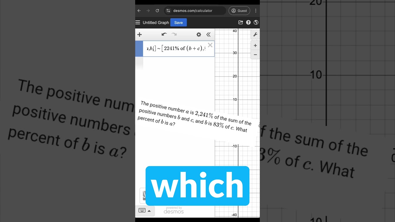 DSAT PERCENTAGE PROBLEM DESMOS HACK 🔥