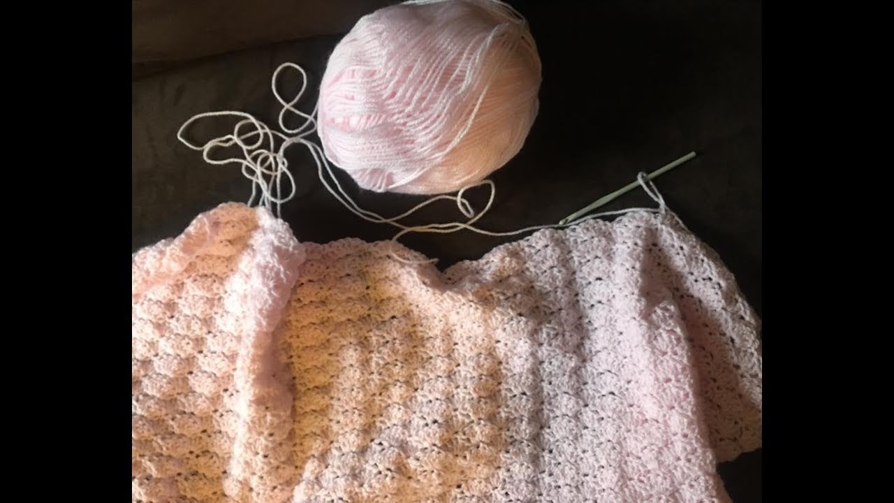 shell stitch baby blanket full pattern and video tutorial