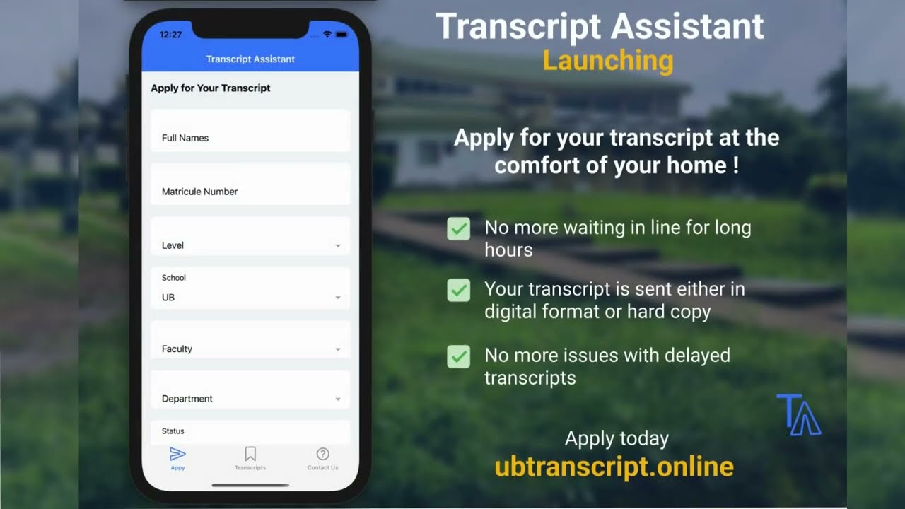How to use the UB transcript assistant app/website