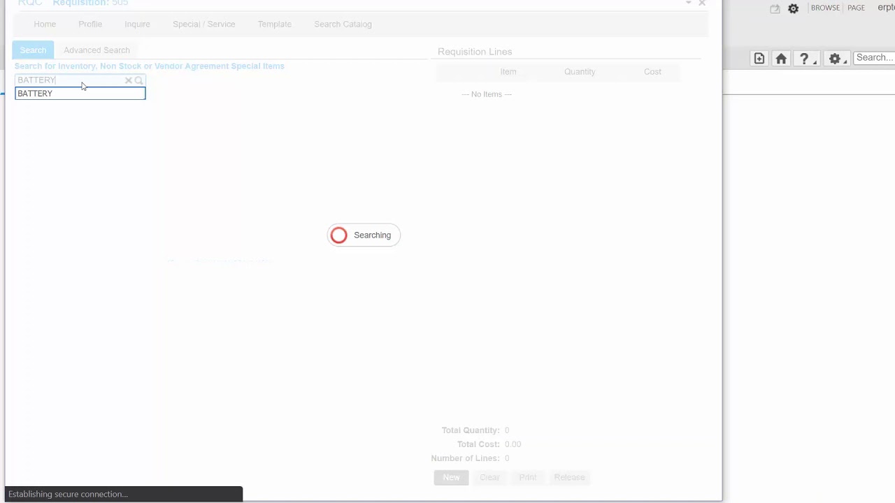 Create a Requisition Using the Search Catalog