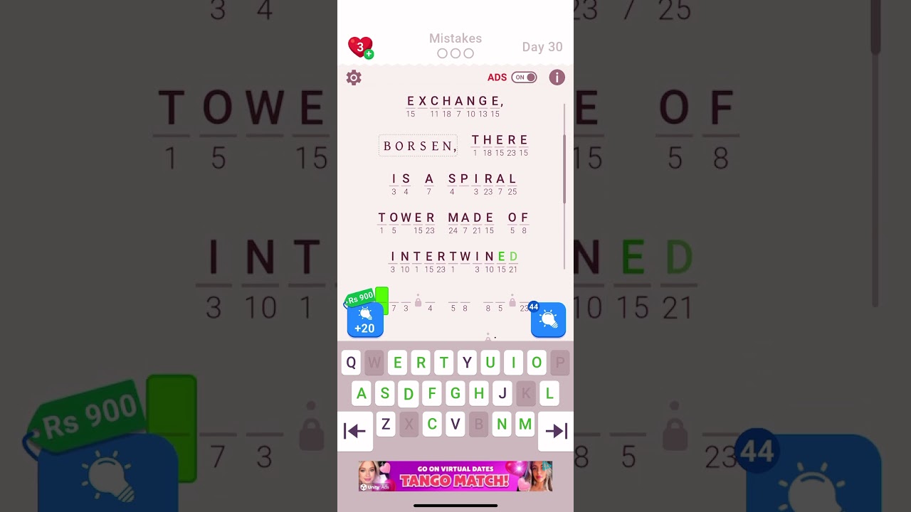 Cryptogram - Daily Challenge - 30 January, 2025 Complete Level Walkthrough