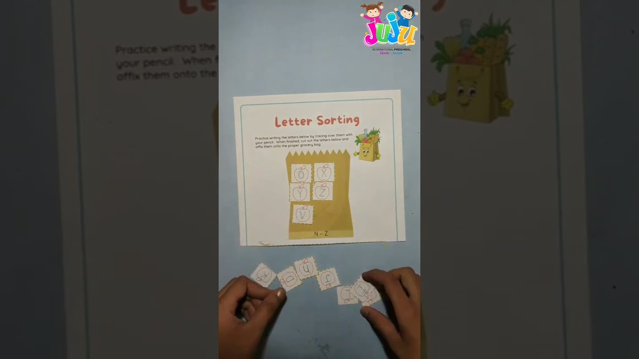 Letter sorting worksheet for children
