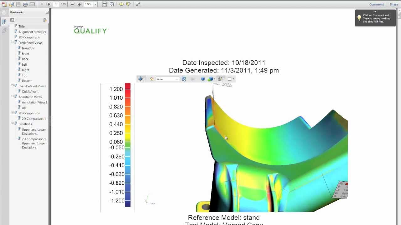 Geomagic Qualify and Qualify Probe 3D PDF reports