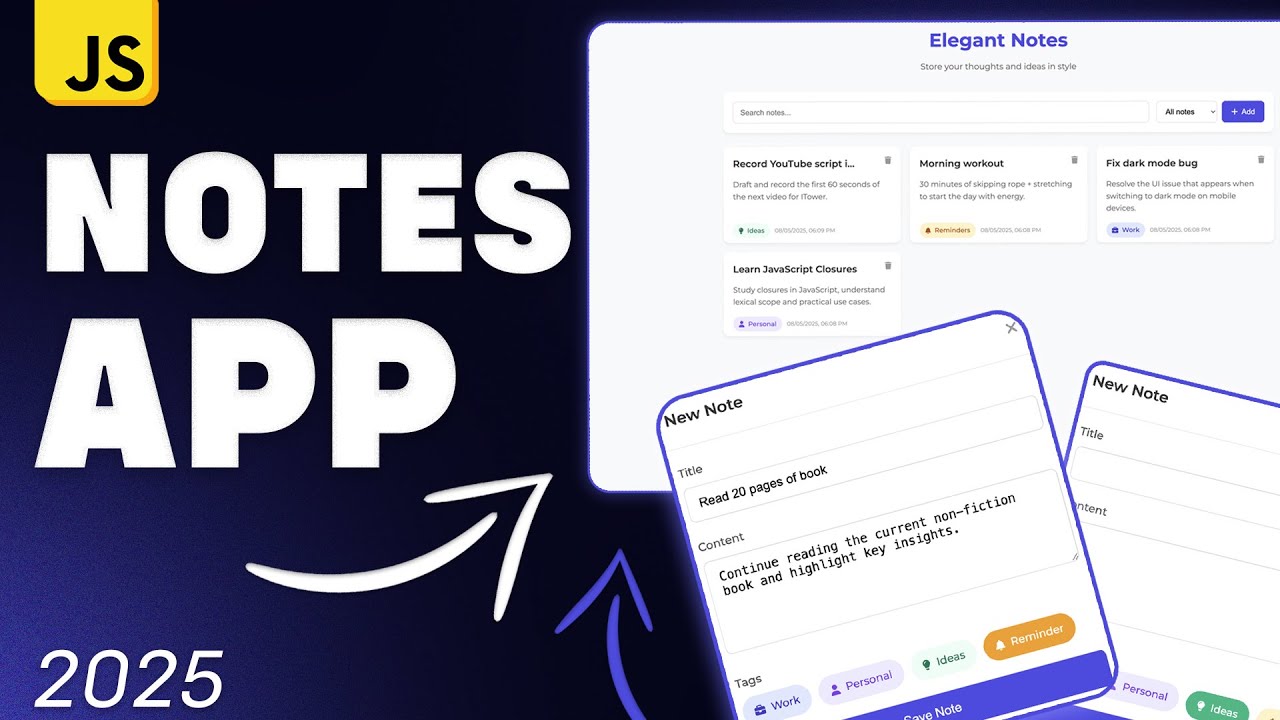Build a Notes App with HTML CSS JavaScript - Full Project for Beginners