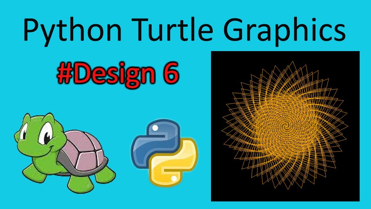 python turtle graphics tutorial || #design6  || Python graphics
