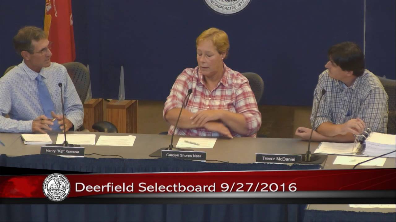 Deerfield Selectboard - September 27,  2016