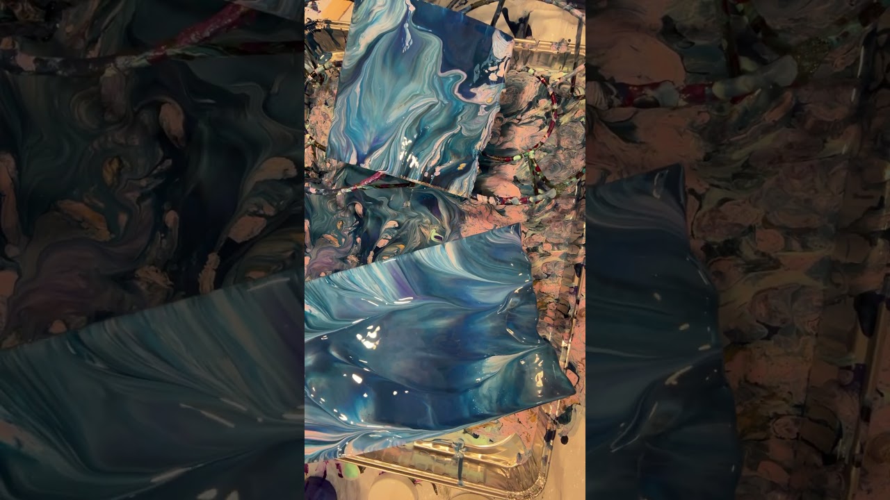 Cardboard painting easy! #fluidpour #artstyle #fluidpouring #arttechnique #acrylicfluidpouring