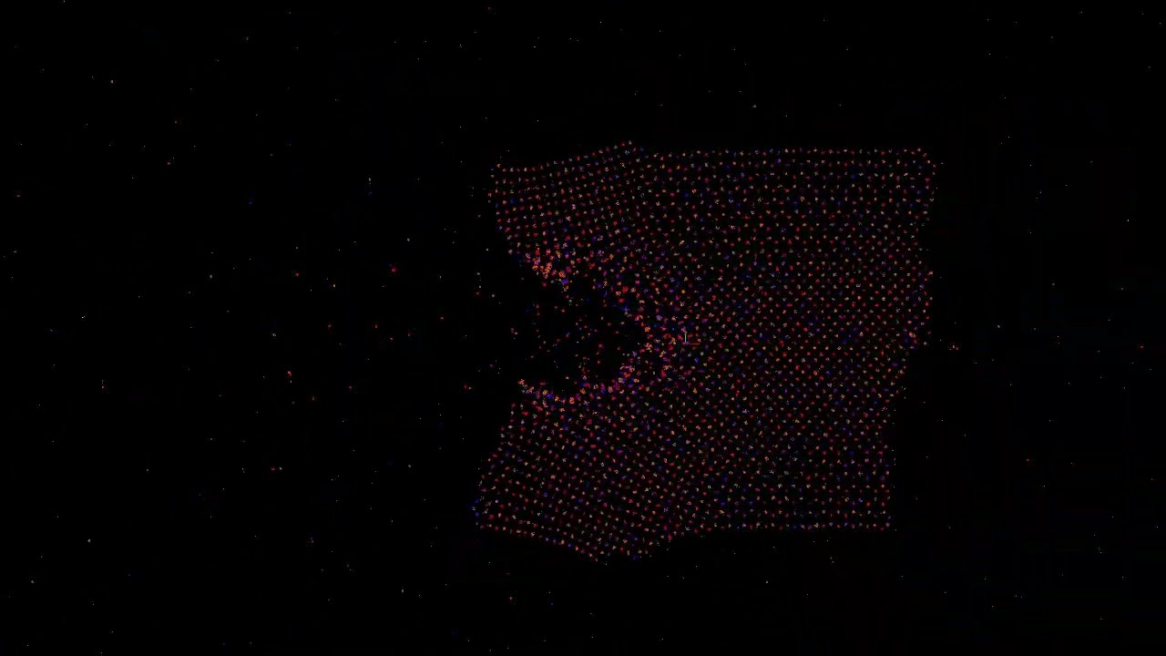 Interacting with the simulation (hexagonal crystal) (particle.js)