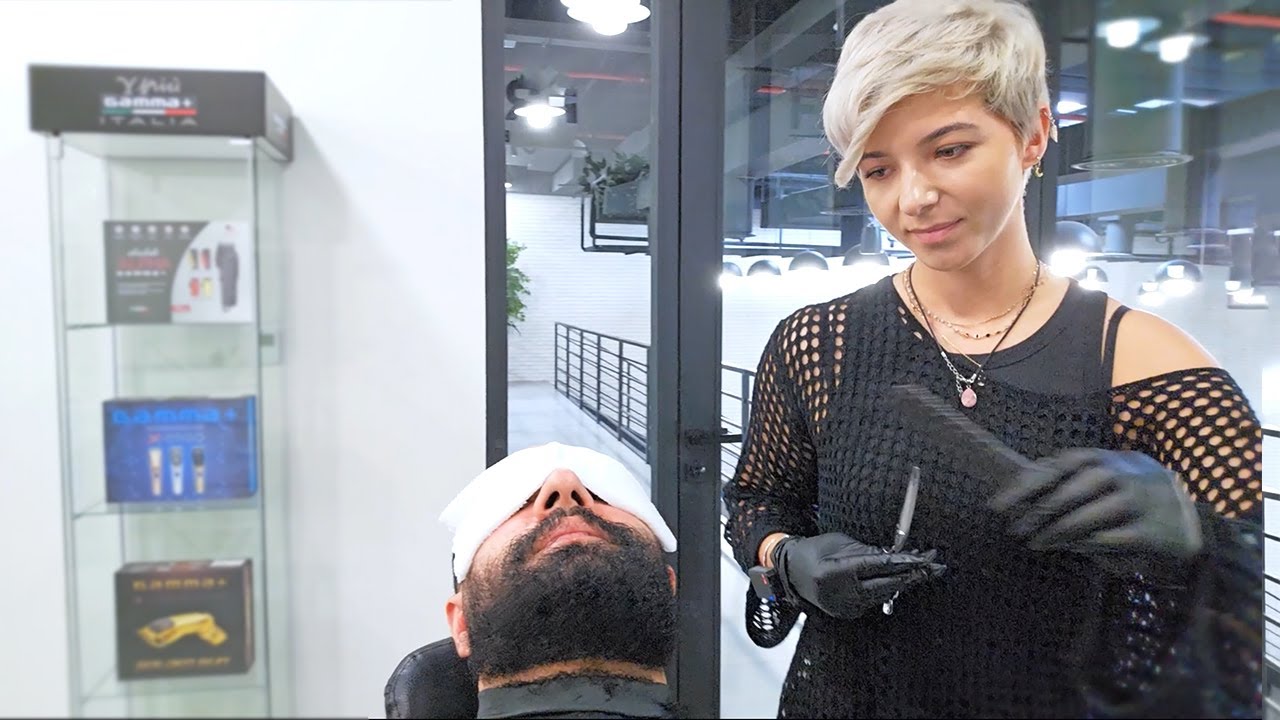 ASMR 💈 British Lady Barber's BEARD TRIM Transformation! | Spa & Barber